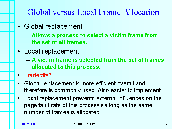 Global versus Local Frame Allocation