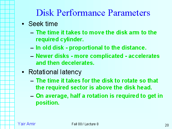 Disk Performance Parameters