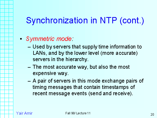 Synchronization in NTP (cont.)